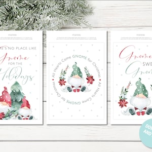 Gnome Christmas Party Posters, Gnome Printables, Gnome Christmas Decor ...