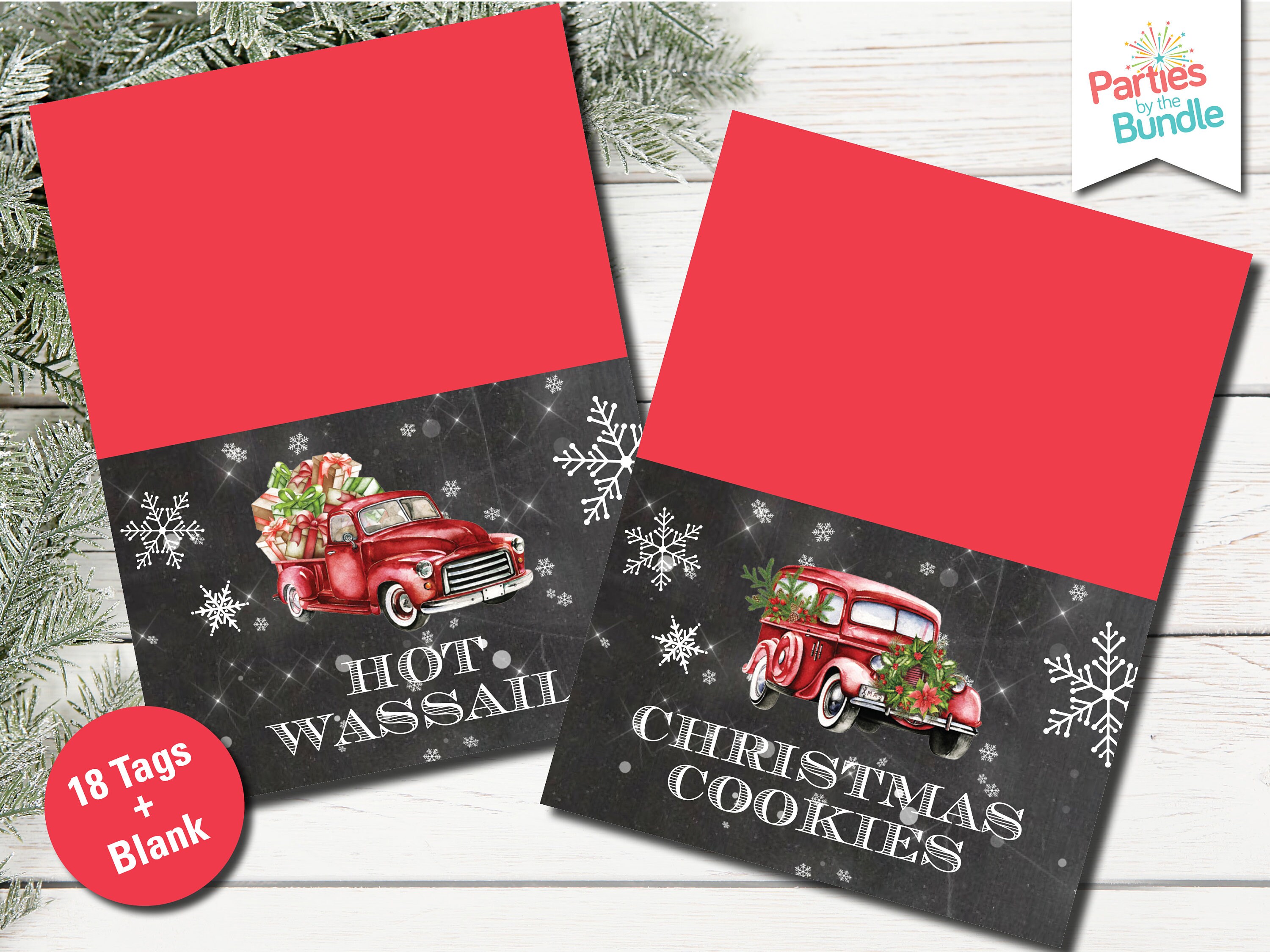 Christmas Printables Christmas Food Tags Red Truck - Etsy