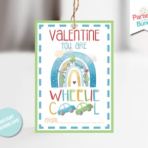 Printable Valentine's Day Gift Tag, Car Valentine Favor Tag, Printable ...