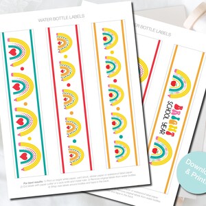 Back to School Water Bottle Labels | First Day of School Printable ...