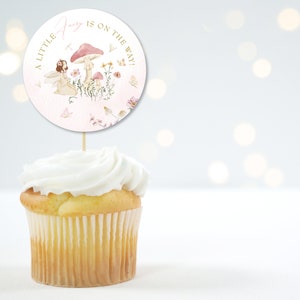 Fairy Baby Shower Cupcake Topper Set: Garden Floral Decoration (INSTANT ...