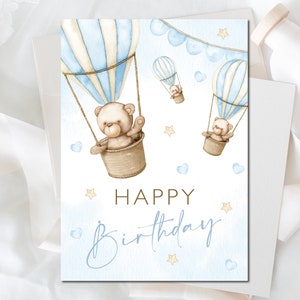 Teddy Bear Poster Set, Blue Teddy Bear Party Decorations, Birthday ...