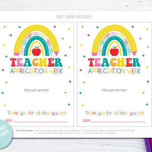 Teacher Appreciation Gift Card Holder | Back to School Teacher Gift ...