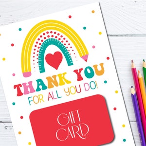 Teacher Appreciation Gift Card Holder: Printable Thank You Gift ...