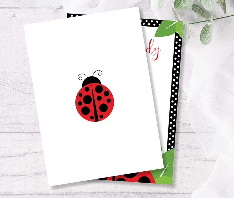 Ladybug Baby Shower Invitation Lady Bug Invite Red Black - Etsy
