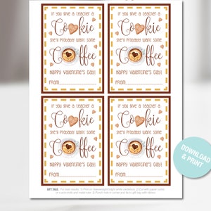 Printable Valentine's Day Gift Tag, If You Give Your Teacher Coffee ...