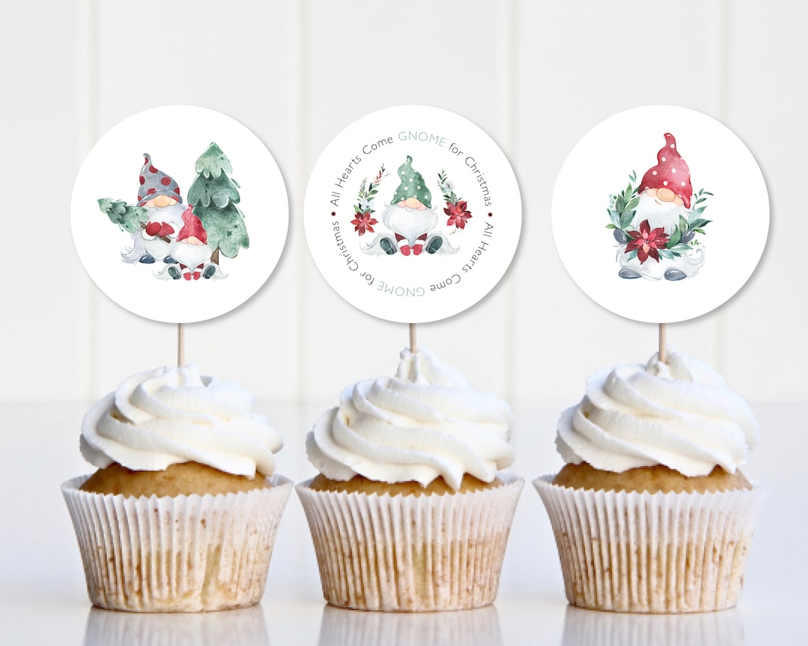 Gnomes Cupcake Toppers Gnome Decorations Cupcake Wrapper - Etsy