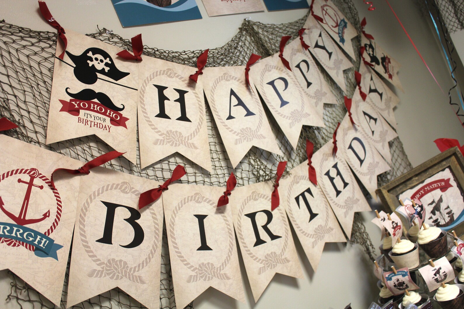 Pirate Birthday Party Printable Banner Pirate Decorations - Etsy