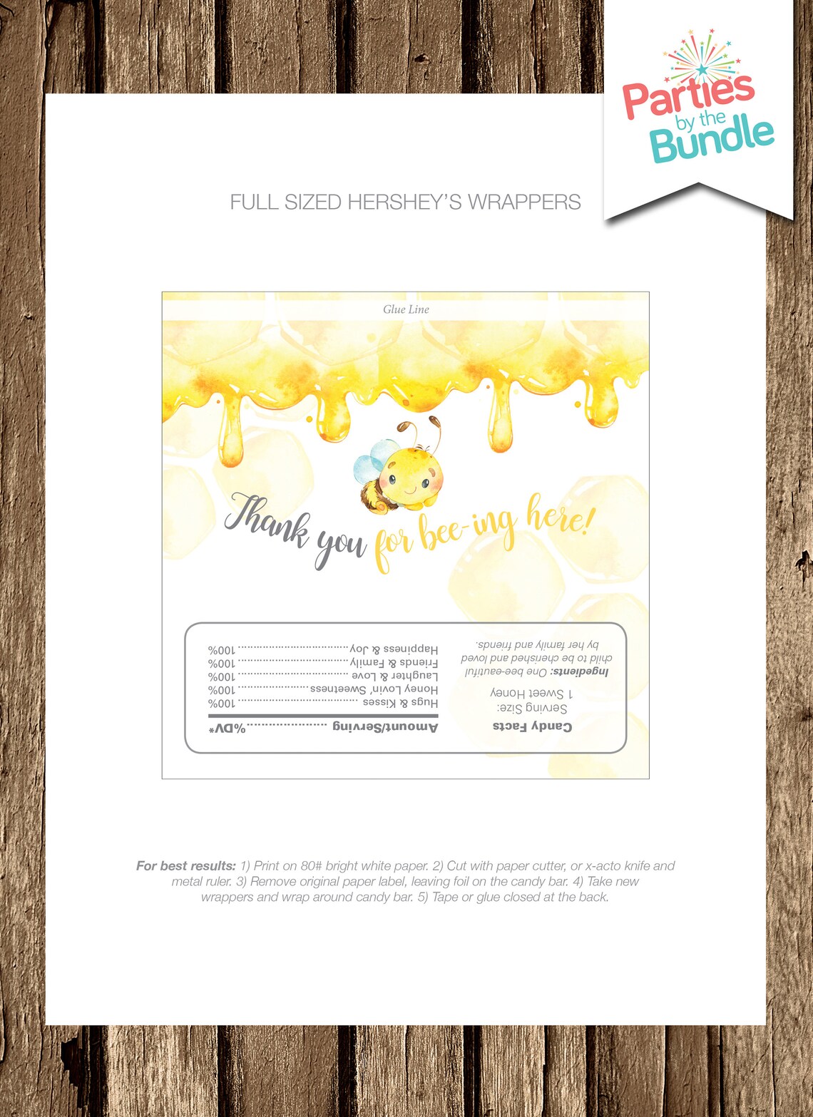 Bee Candy Bar Wrapper Party Printable Bee Birthday Candy Bar - Etsy