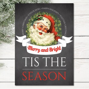 Santa Poster Set, Retro Santa Printables, Christmas Printables, Vintage ...