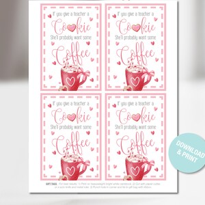 Printable Valentine's Day Gift Tag, If You Give Your Teacher Coffee ...