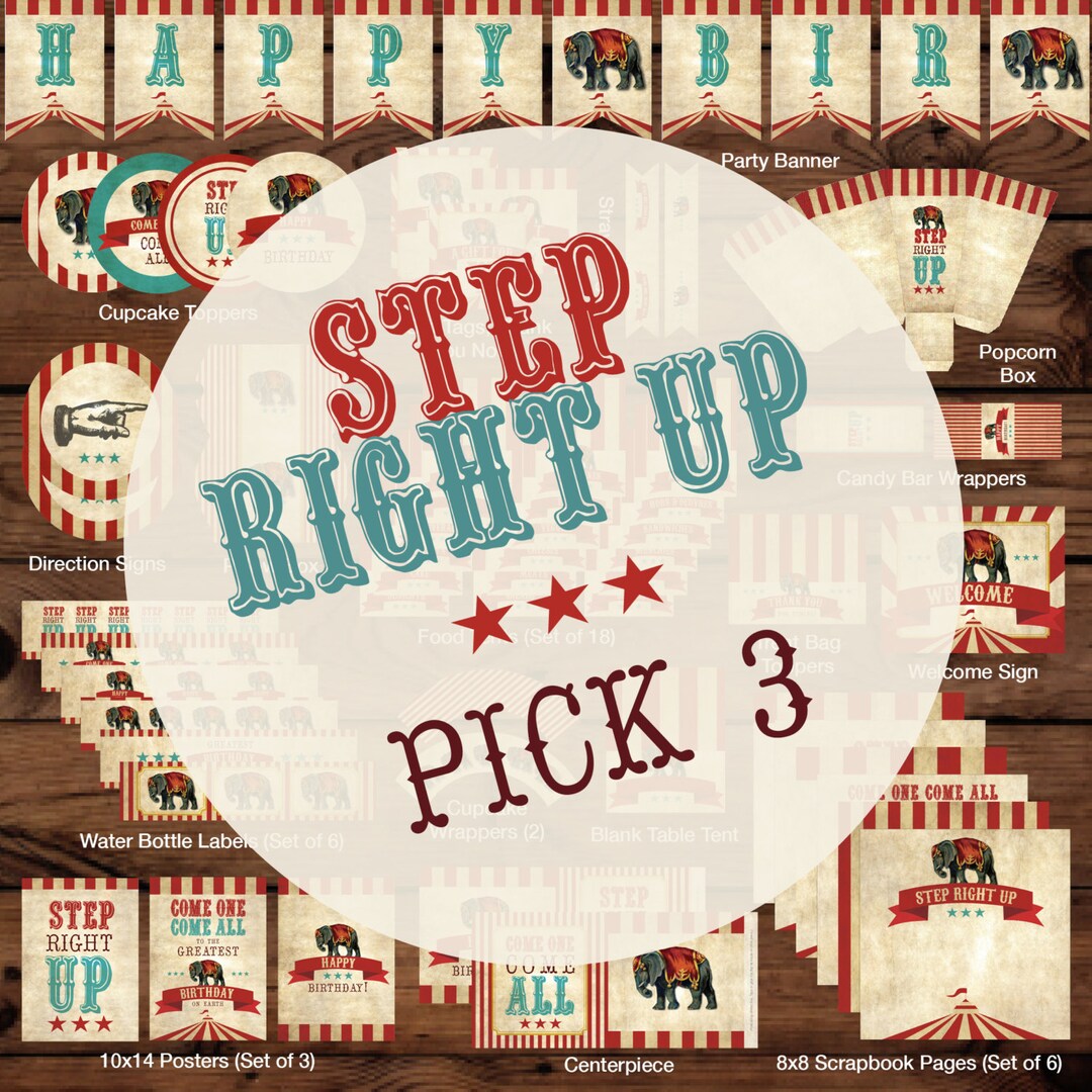 Circus Printable Party Package, Carnival Party Kit, Birthday Bundle ...