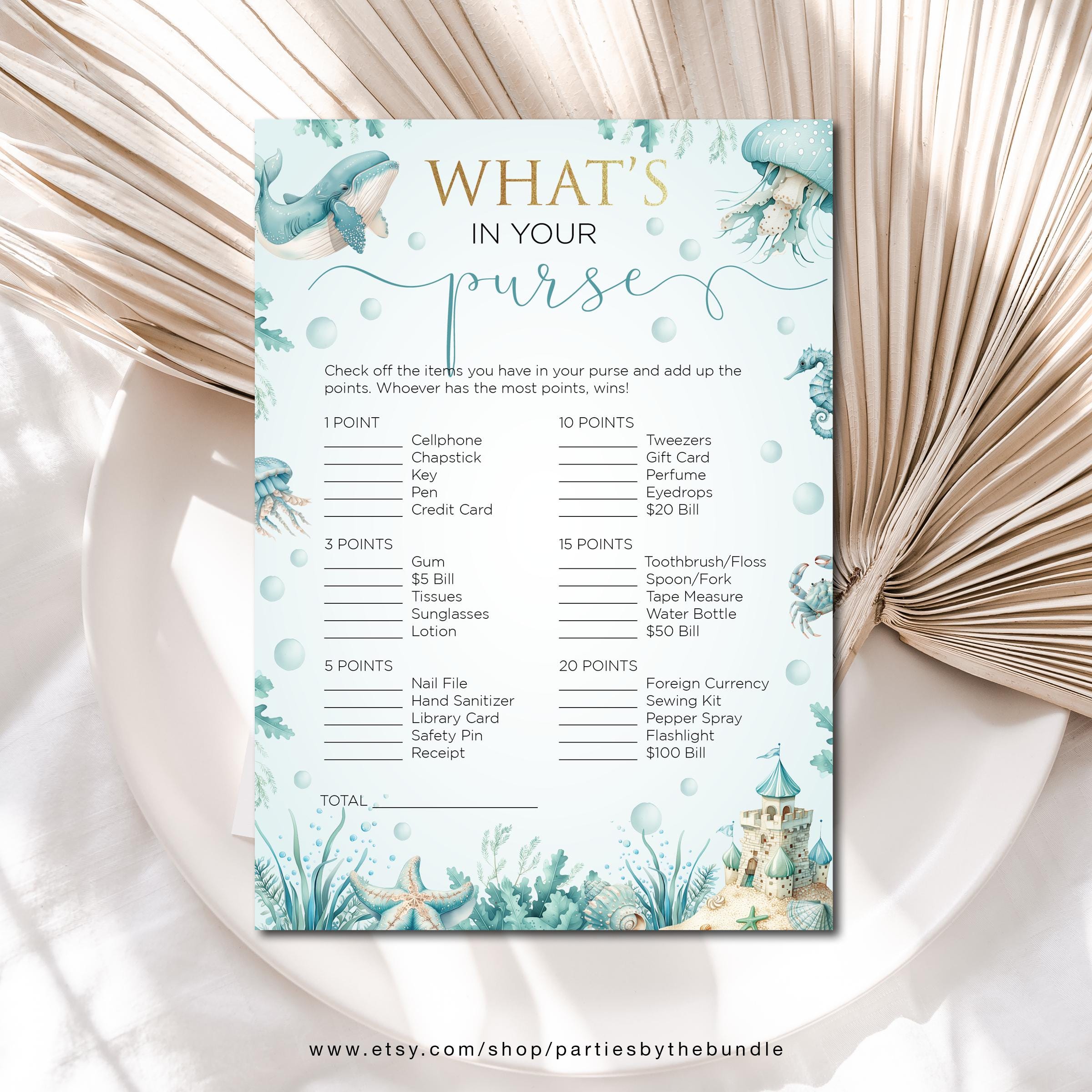 Under the Sea Baby Shower Games Bundle: Bingo, Babble, Wishes (instant ...