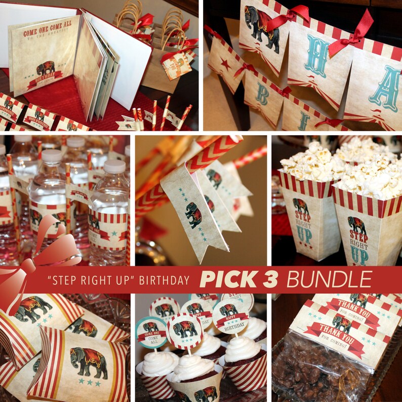 Circus Printable Party Package, Carnival Party Kit, Birthday Bundle ...