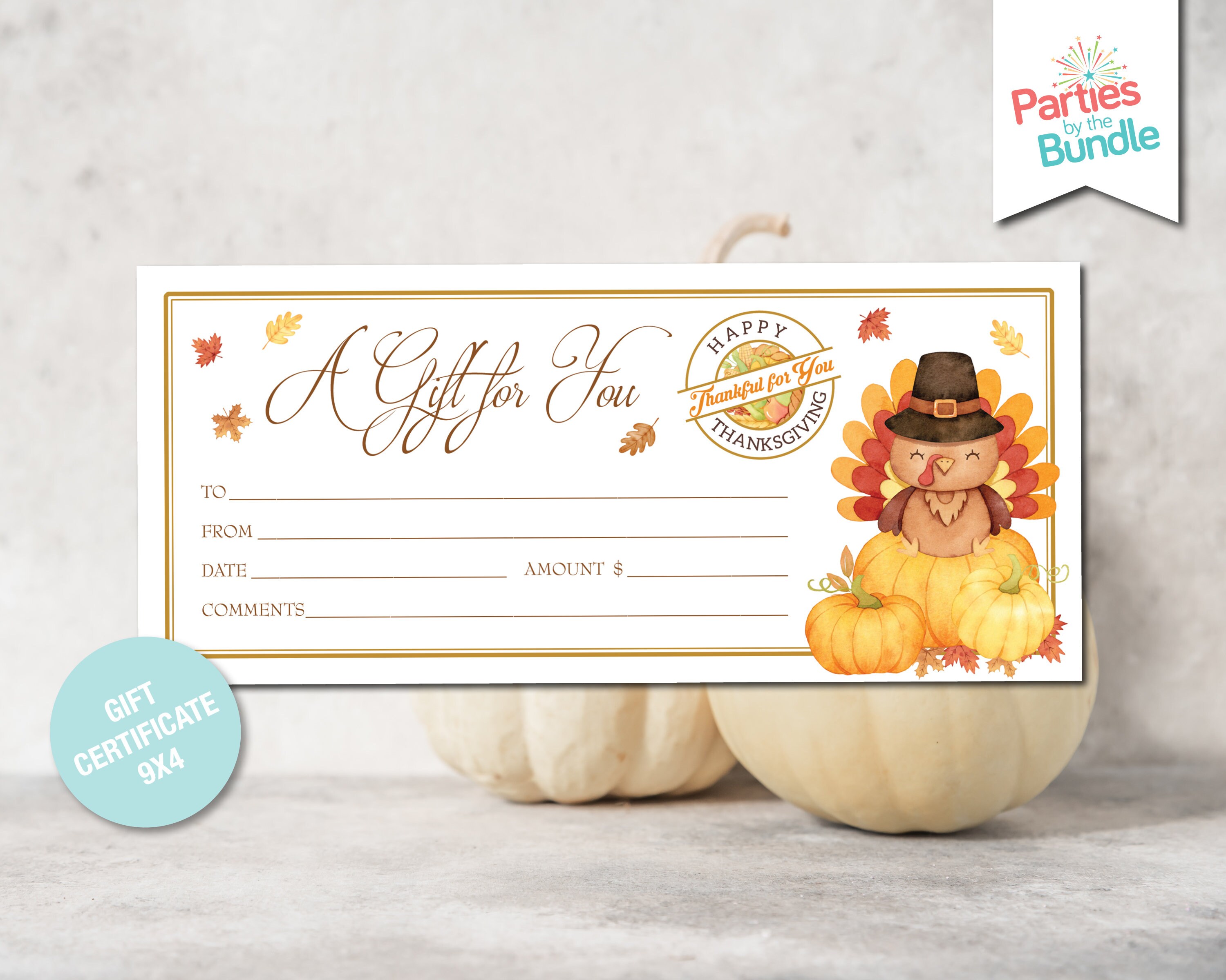 Printable Thanksgiving Gift Certificate | Friendsgiving Gift Card ...