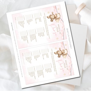 Teddy Bear Baby Shower Games, Printable Game Cards, Baby Bingo, Baby ...