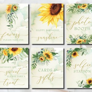 Sunflower Birthday Party Signs, Little Sunflower Printable Signs ...