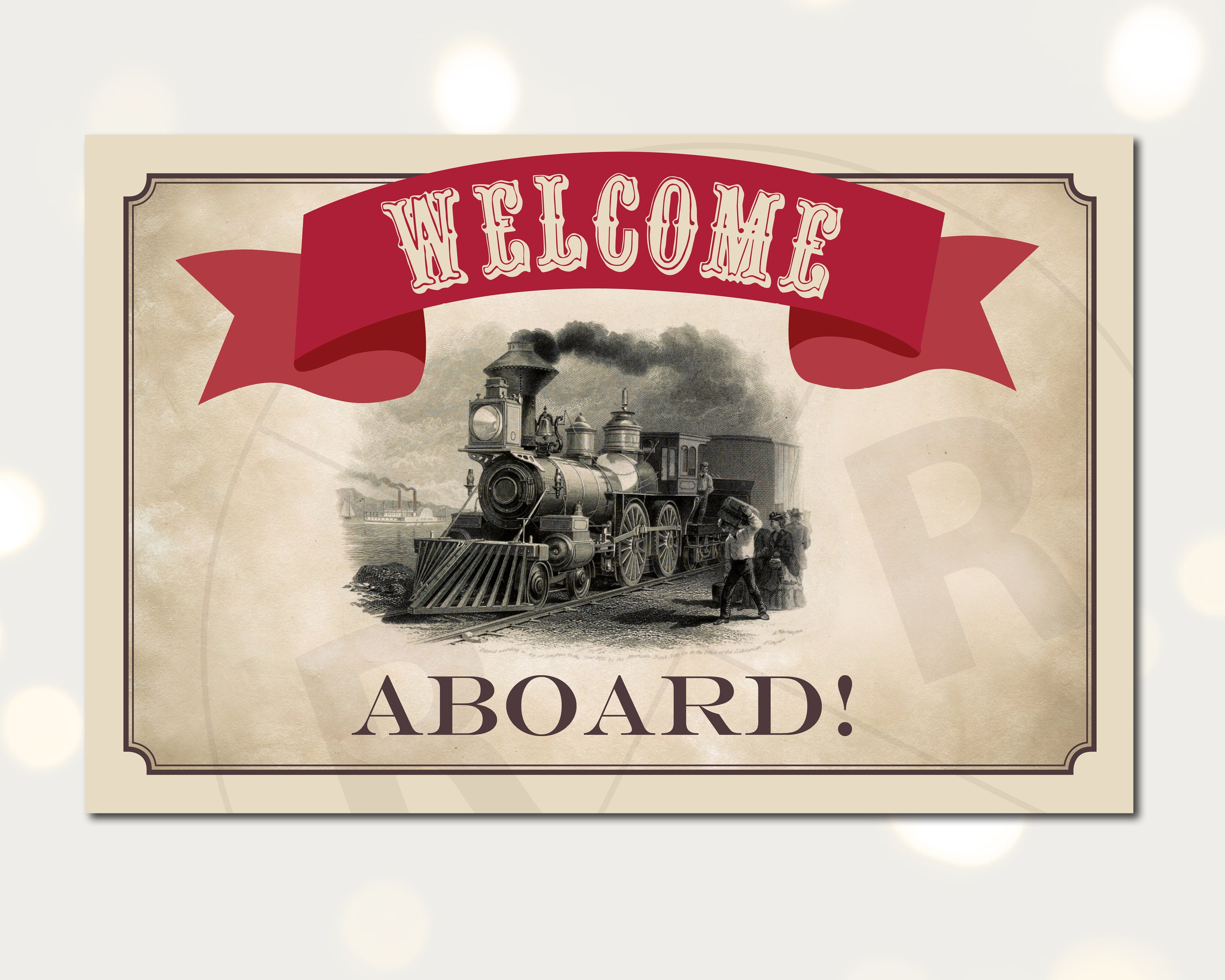 Train Birthday Welcome Sign Train Printable Yard Sign All - Etsy