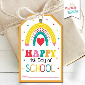 Back to School Gift Tag: Happy First Day Printable (instant Download ...