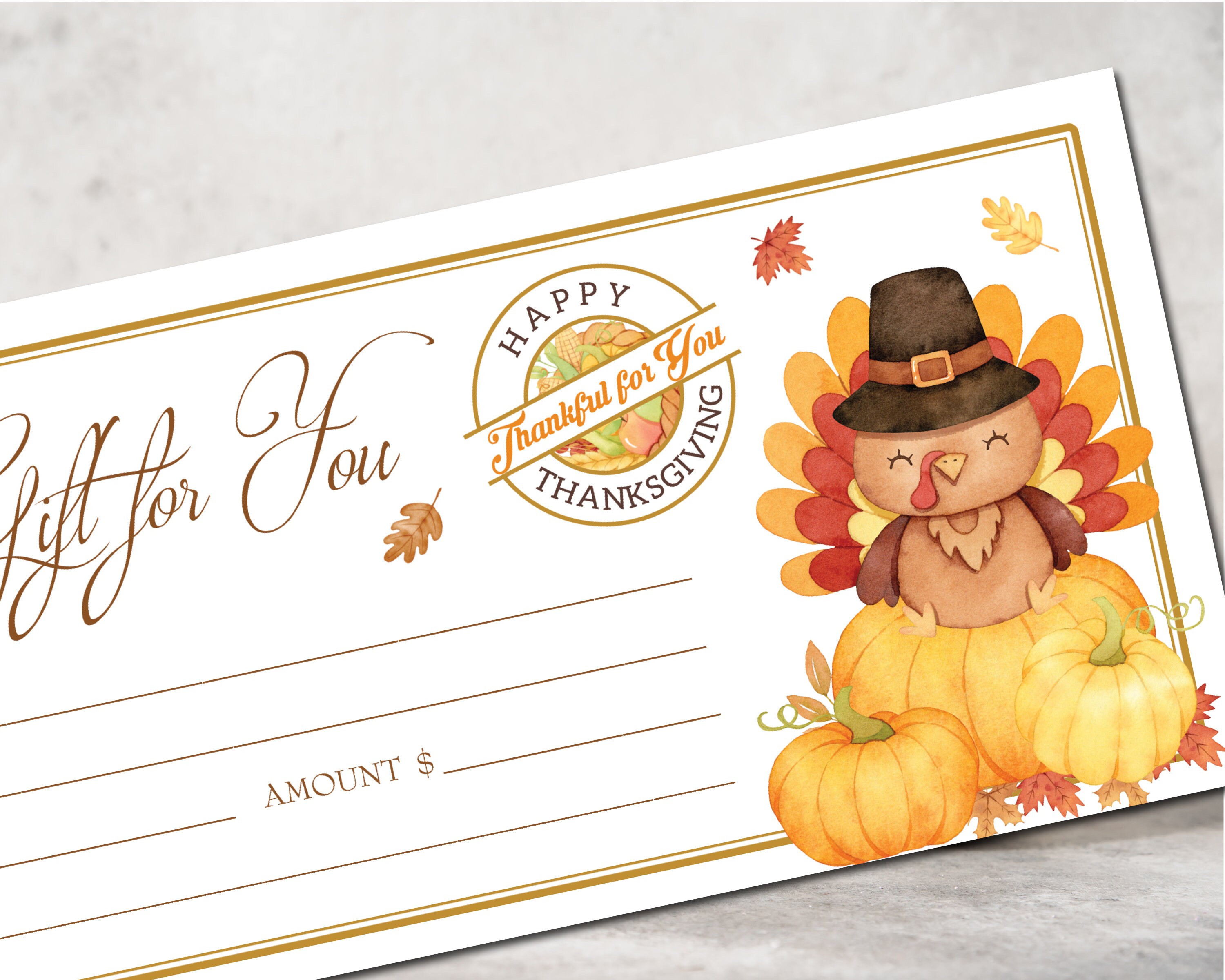 Printable Thanksgiving Gift Certificate | Friendsgiving Gift Card ...