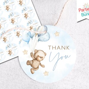 Teddy Bear Circle Gift Tags, Printable Tags, 2 Inch Circle Favor Tags ...