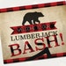 Lumberjack Birthday Party Decorations, Buffalo Plaid Welcome Sign, Red ...