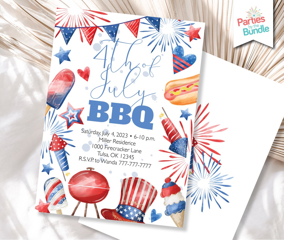 4th of July BBQ Invitation: Patriotic Cookout (digital File) - Etsy