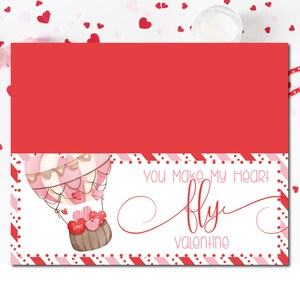 Valentine's Day Treat Topper, Valentine Hot Air Balloon, You Make My ...