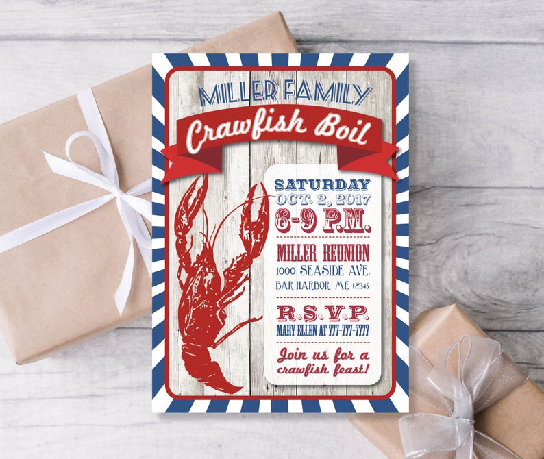 Crawfish Boil Invitation Crawfish Party Invitation Louisiana - Etsy
