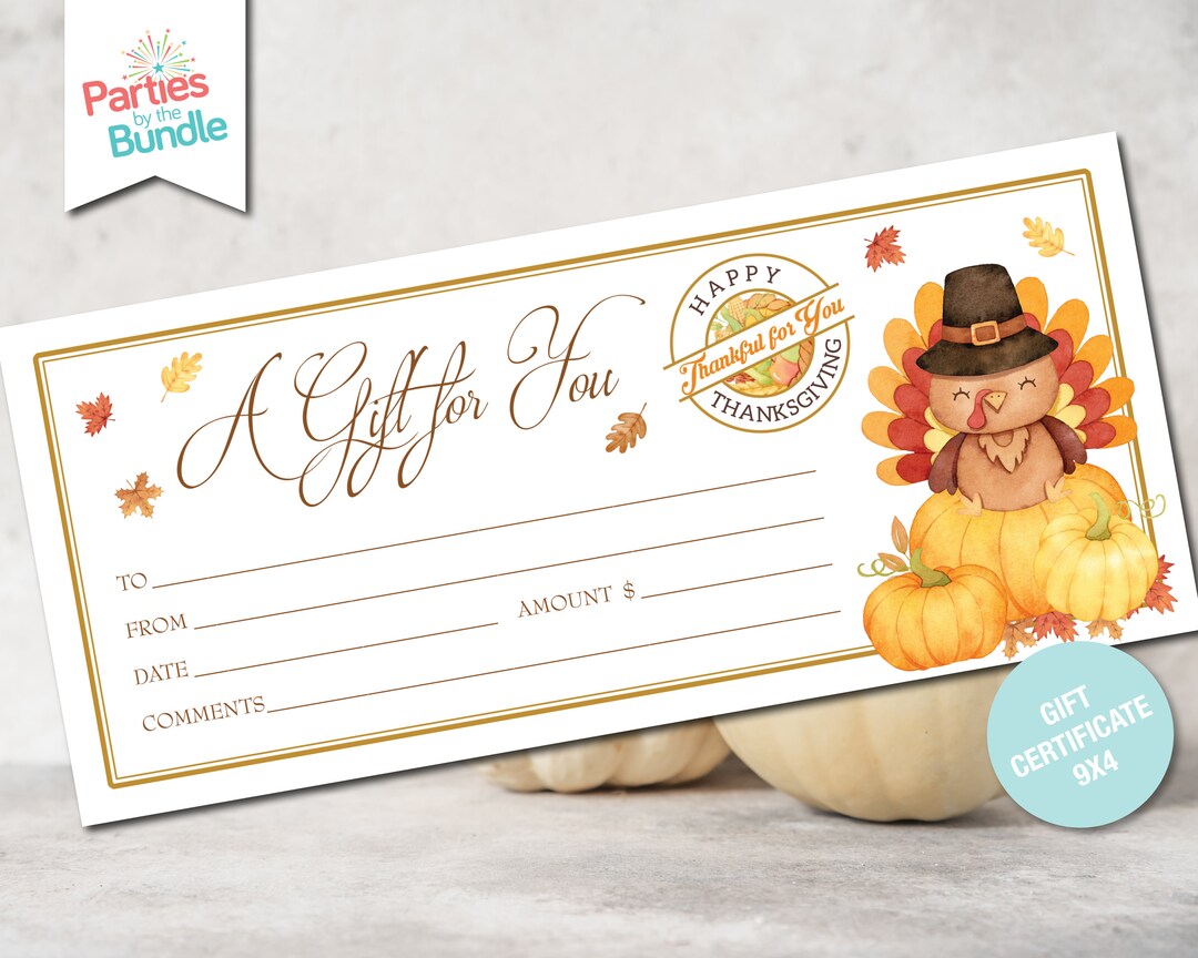 Printable Thanksgiving Gift Certificate Friendsgiving Gift - Etsy