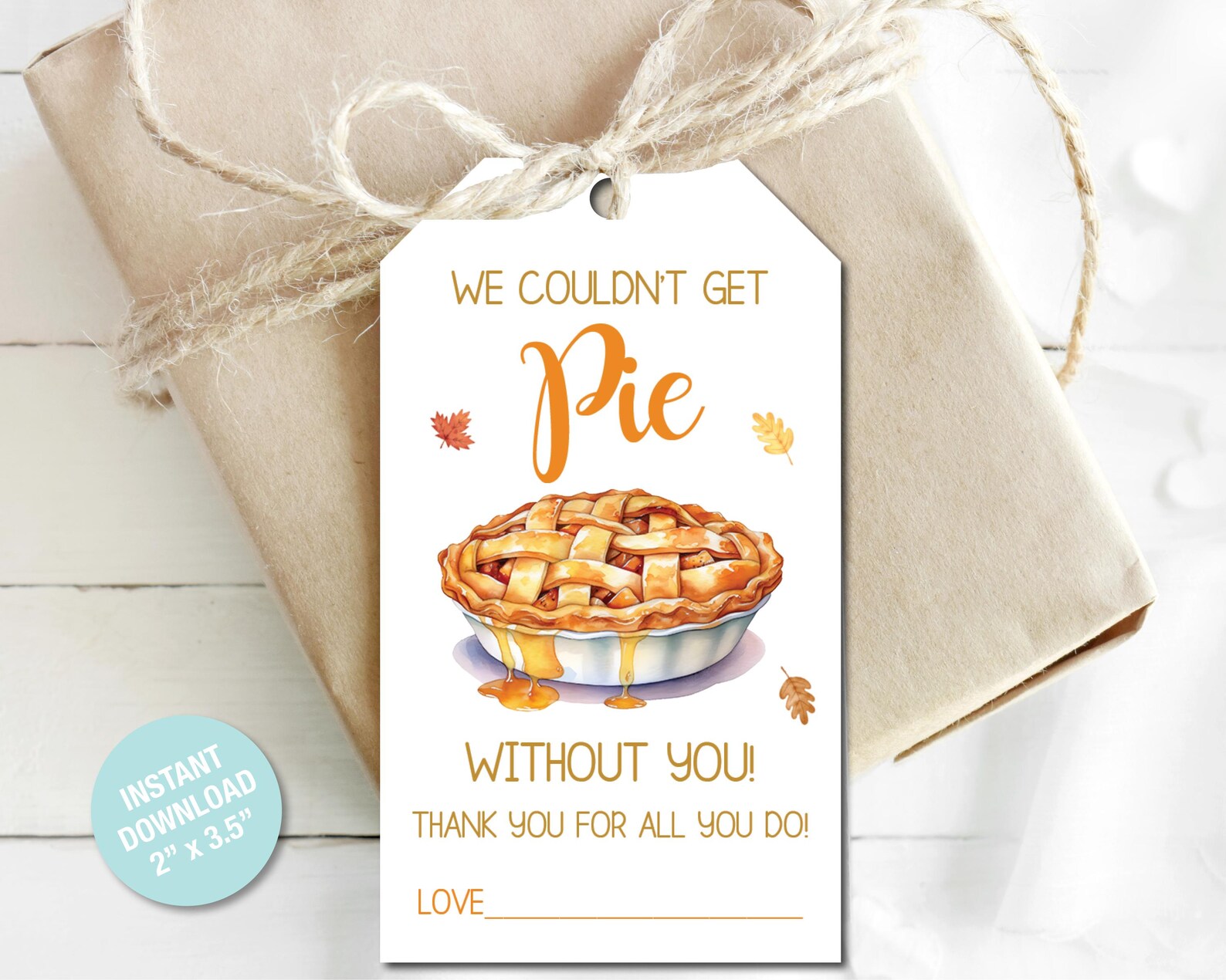 Thanksgiving Gift Tag | Baked Goods Favor Card | All That and a Slice ...