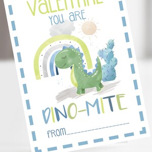Printable Valentine's Day Gift Tag, Dinosaur Valentine Favor Tag ...