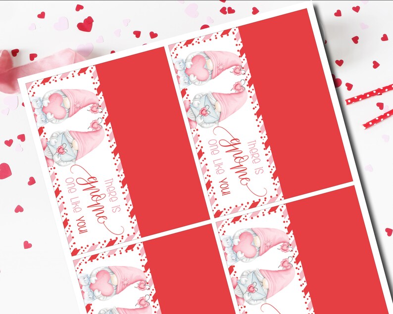 Valentine's Day Treat Topper, There's Gnome One Like You, Printable ...
