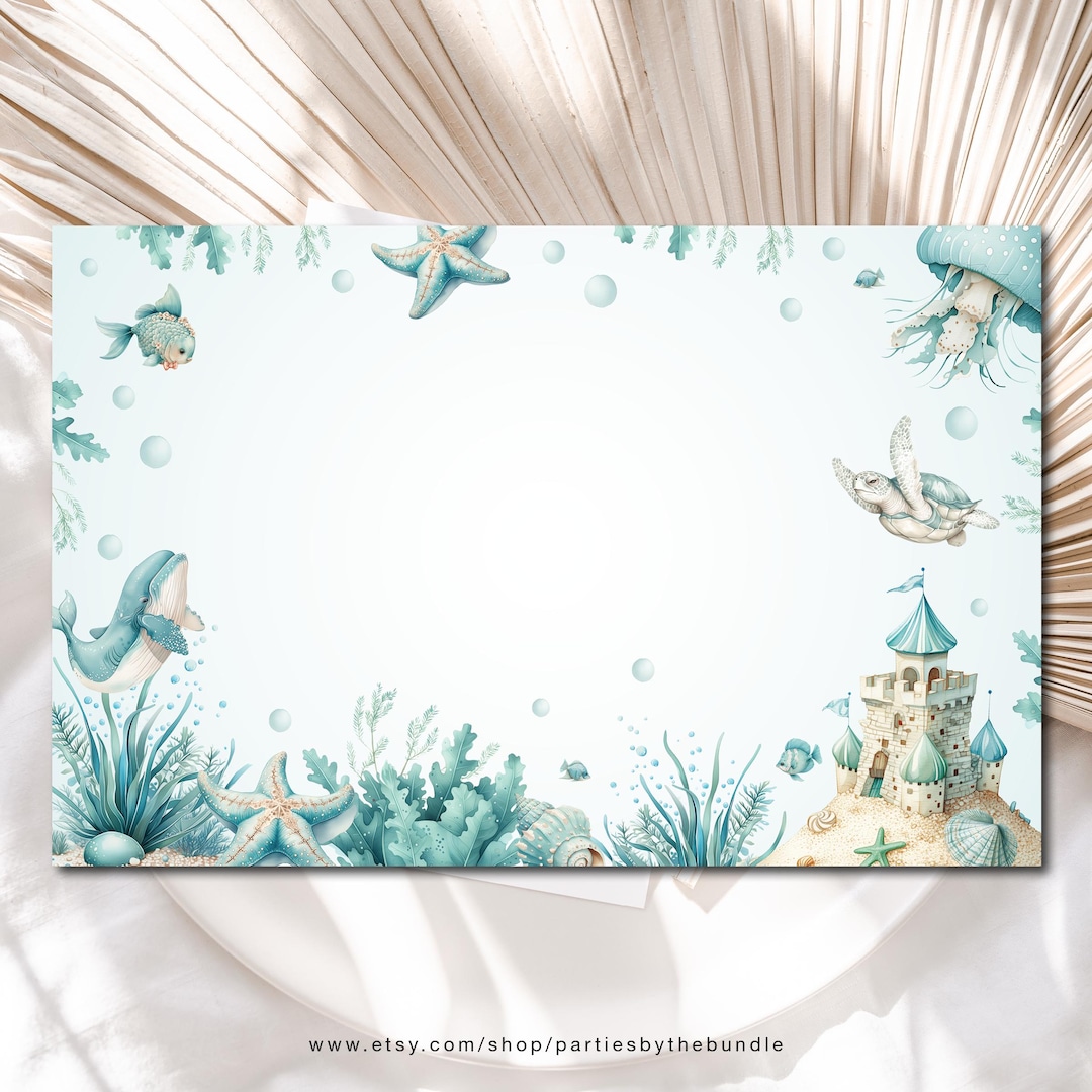Under the Sea Baby Shower Placemat Printable | Ocean Theme Table ...