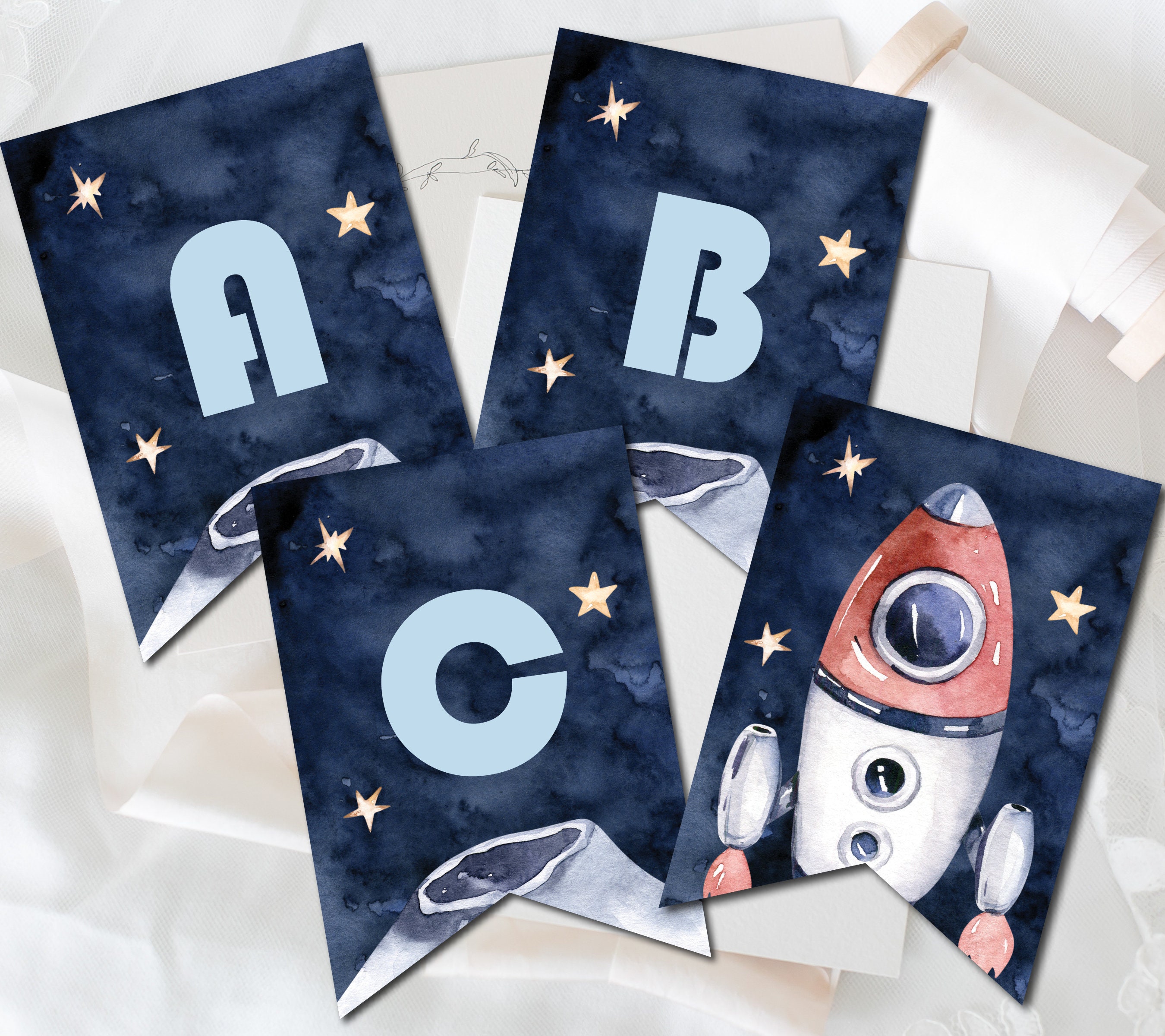 Outer Space Planets Party Banner Banner Bunting Party - Etsy