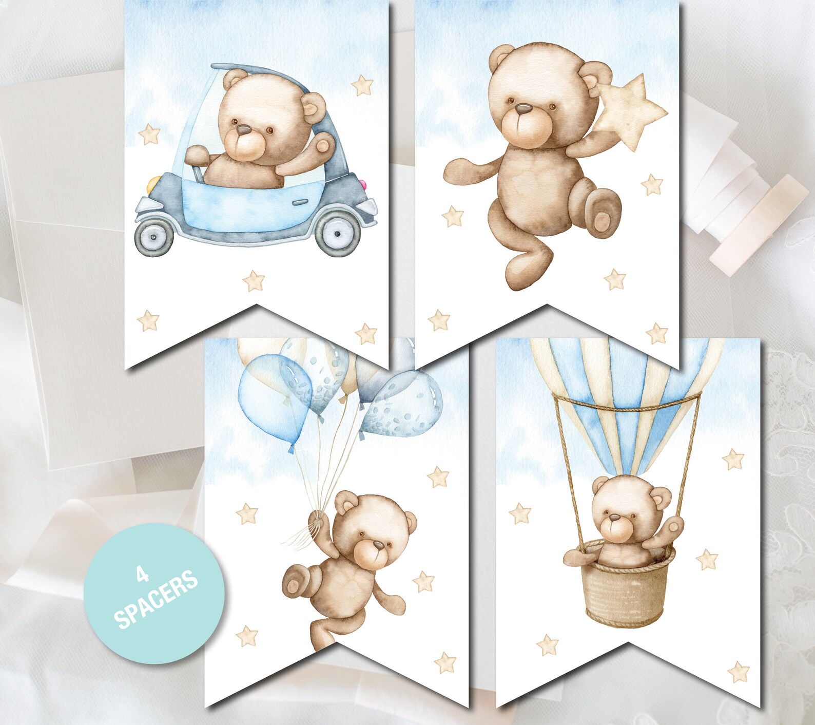 Teddy Bear Party Banner Banner Bunting Party Decorations - Etsy