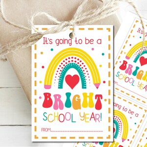 Bright School Year Gift Tag: Printable Back to School Favor (instant ...