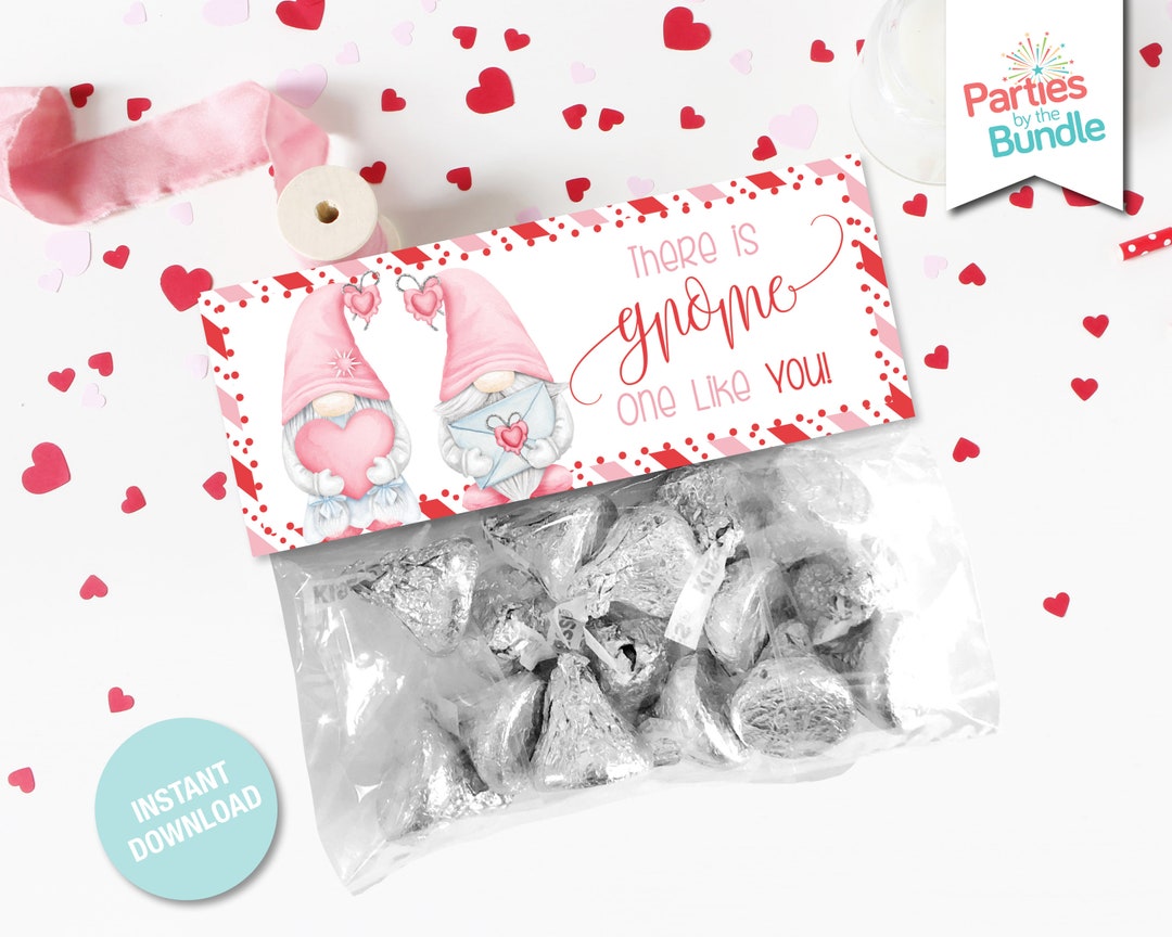 Valentine's Day Treat Topper, There's Gnome One Like You, Printable ...