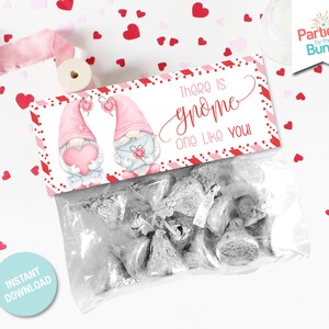 Valentine's Day Treat Topper, There's Gnome One Like You, Printable ...