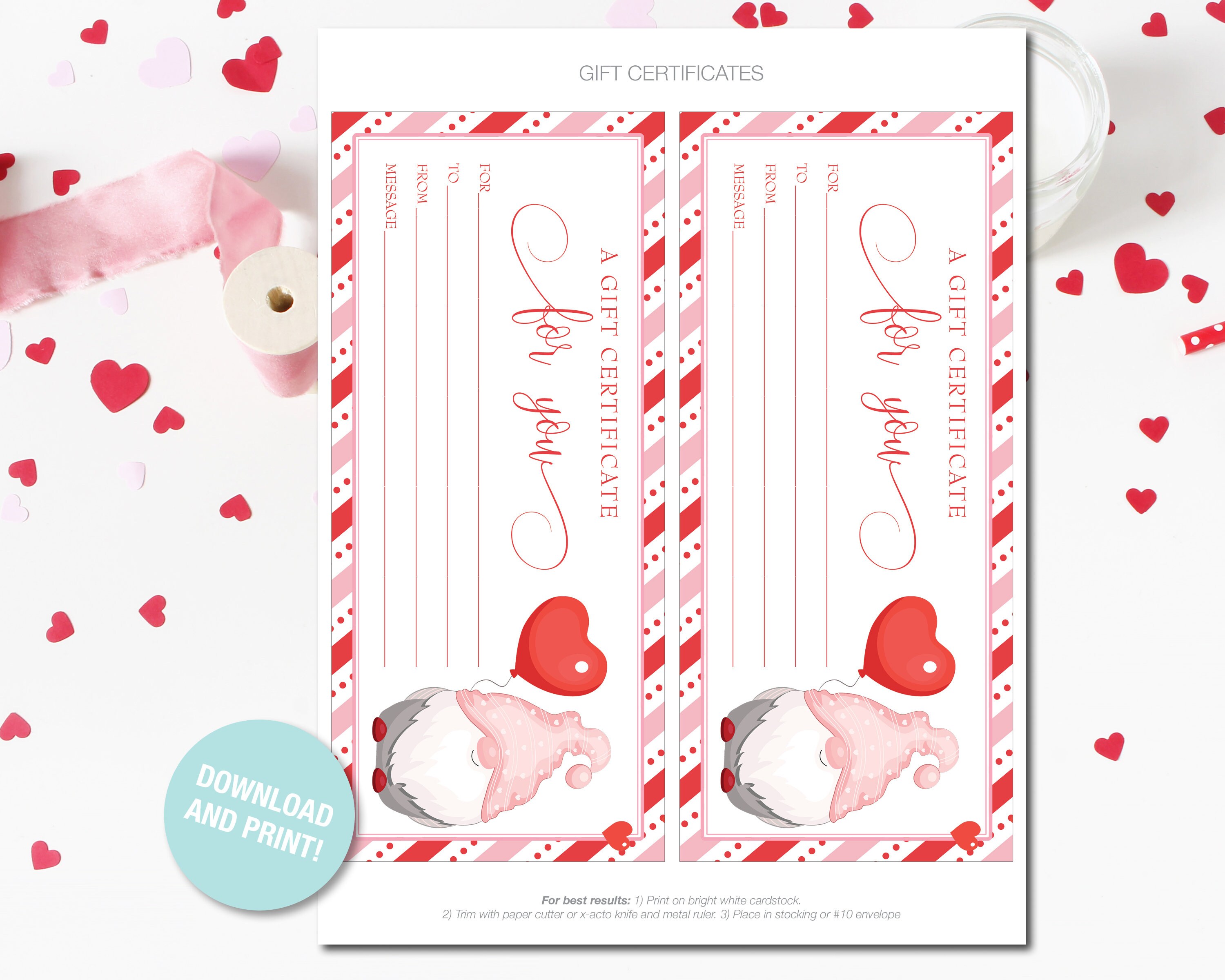 Printable Valentine's Day Gift Certificate | Etsy