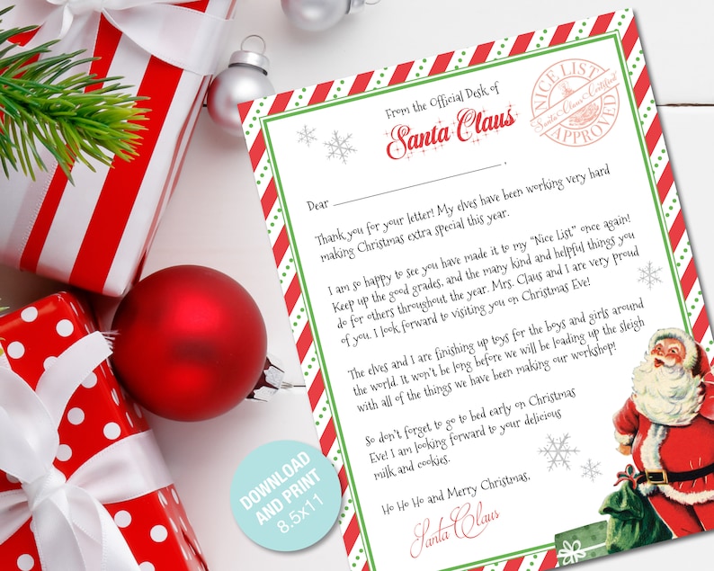 Official Letter From Santa Claus North Pole Mail From the | Etsy