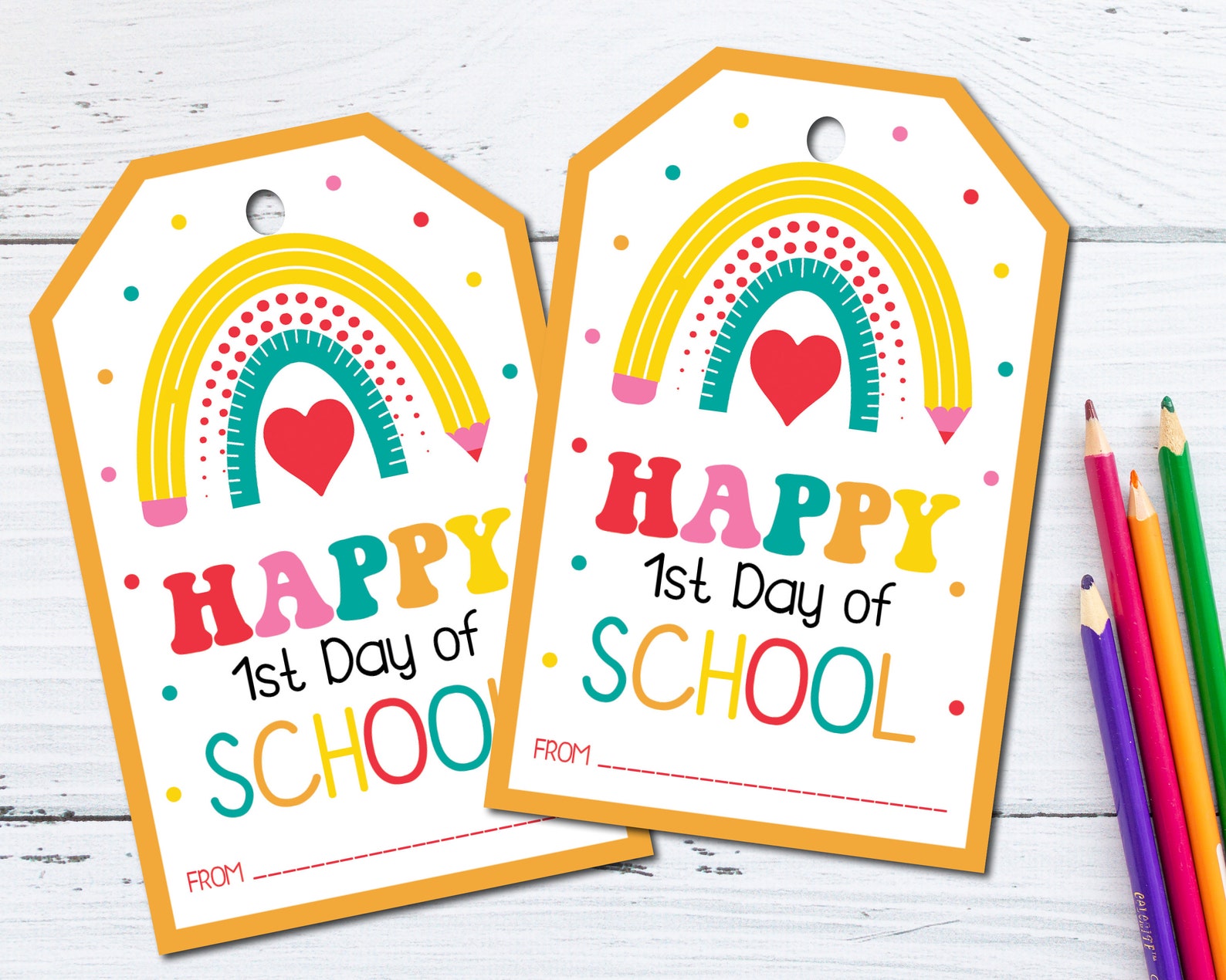 Back to School Gift Tag: Happy First Day Printable (instant Download ...