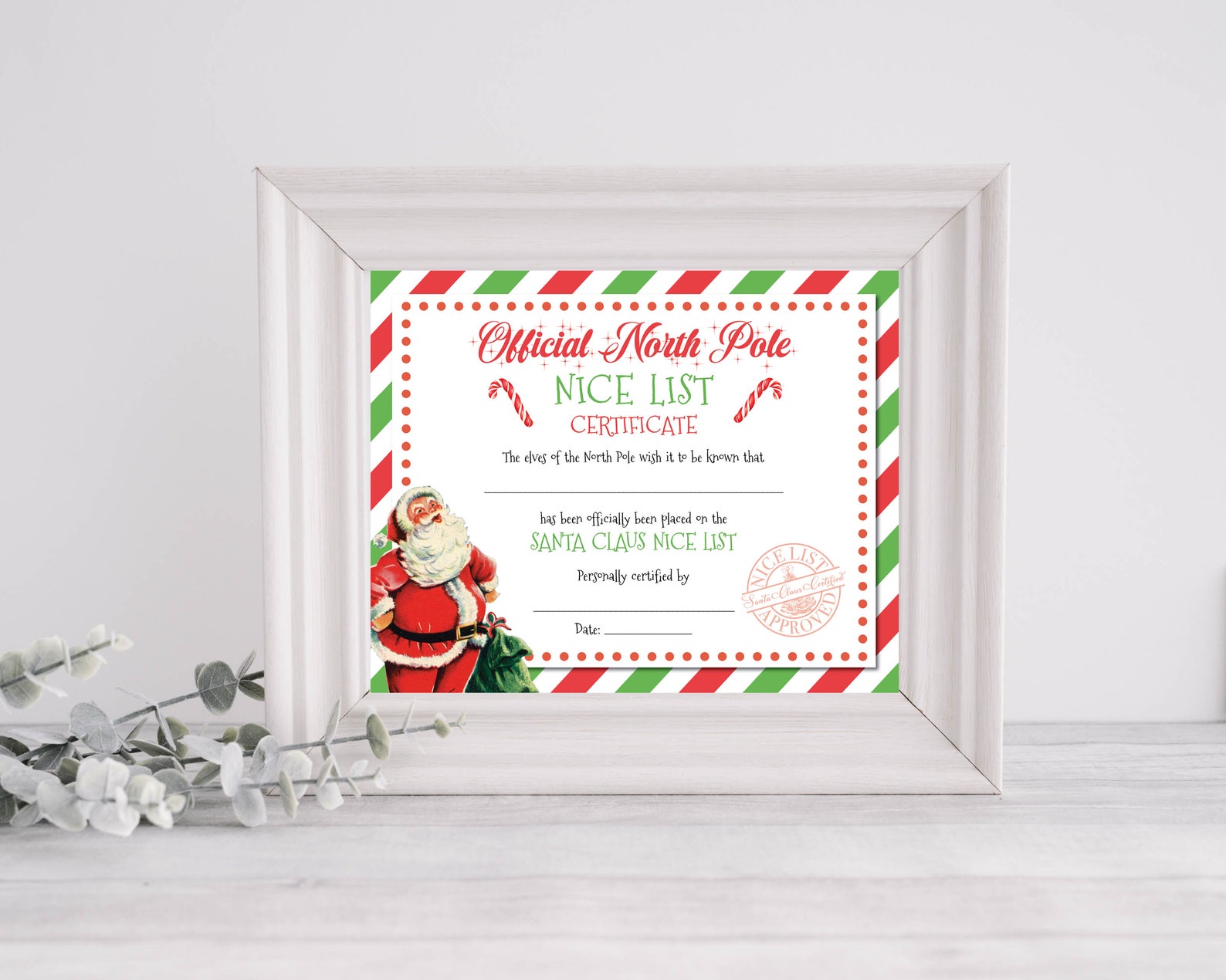 Official Santa Claus Nice List Certificate Letter From Santa - Etsy
