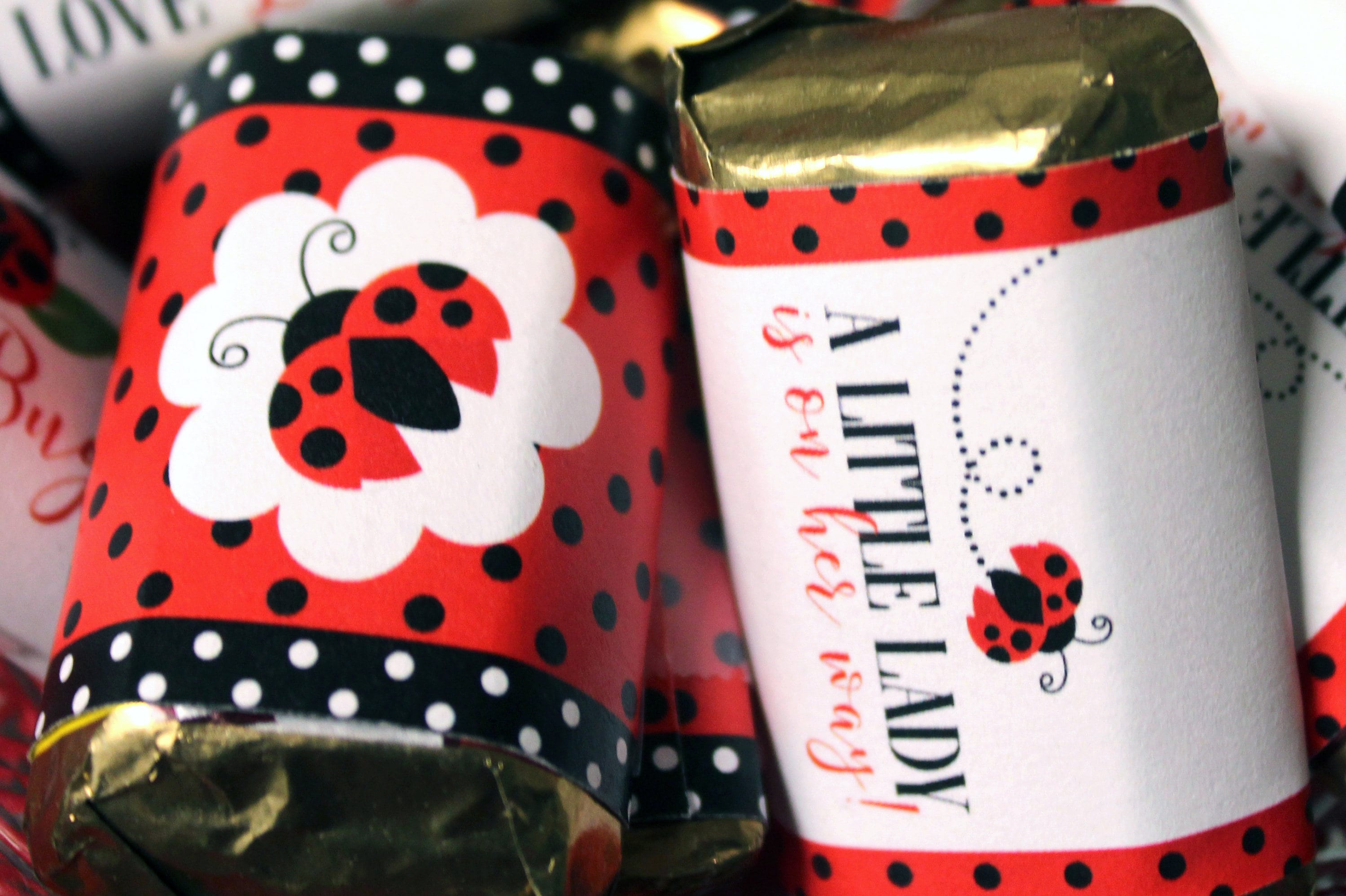 Ladybug Shower Favors Ladybug Candy Bar Wrappers Mini Candy | Etsy