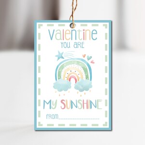 Printable Valentine's Day Gift Tag, Rainbow Favor Tag, Printable ...
