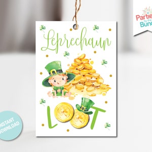 Printable St. Patrick's Day Gift Tag, Shamrock Favor Tag, Printable ...