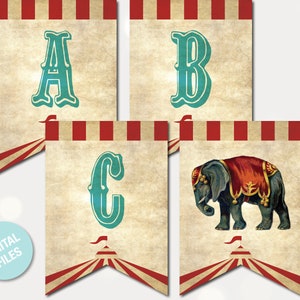 Circus Birthday Party Printables, Party Banner, Birthday Bunting, Party ...