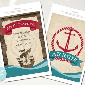 Pirate Party, Pirate Posters, Party Decorations, Pirate Party Decor ...