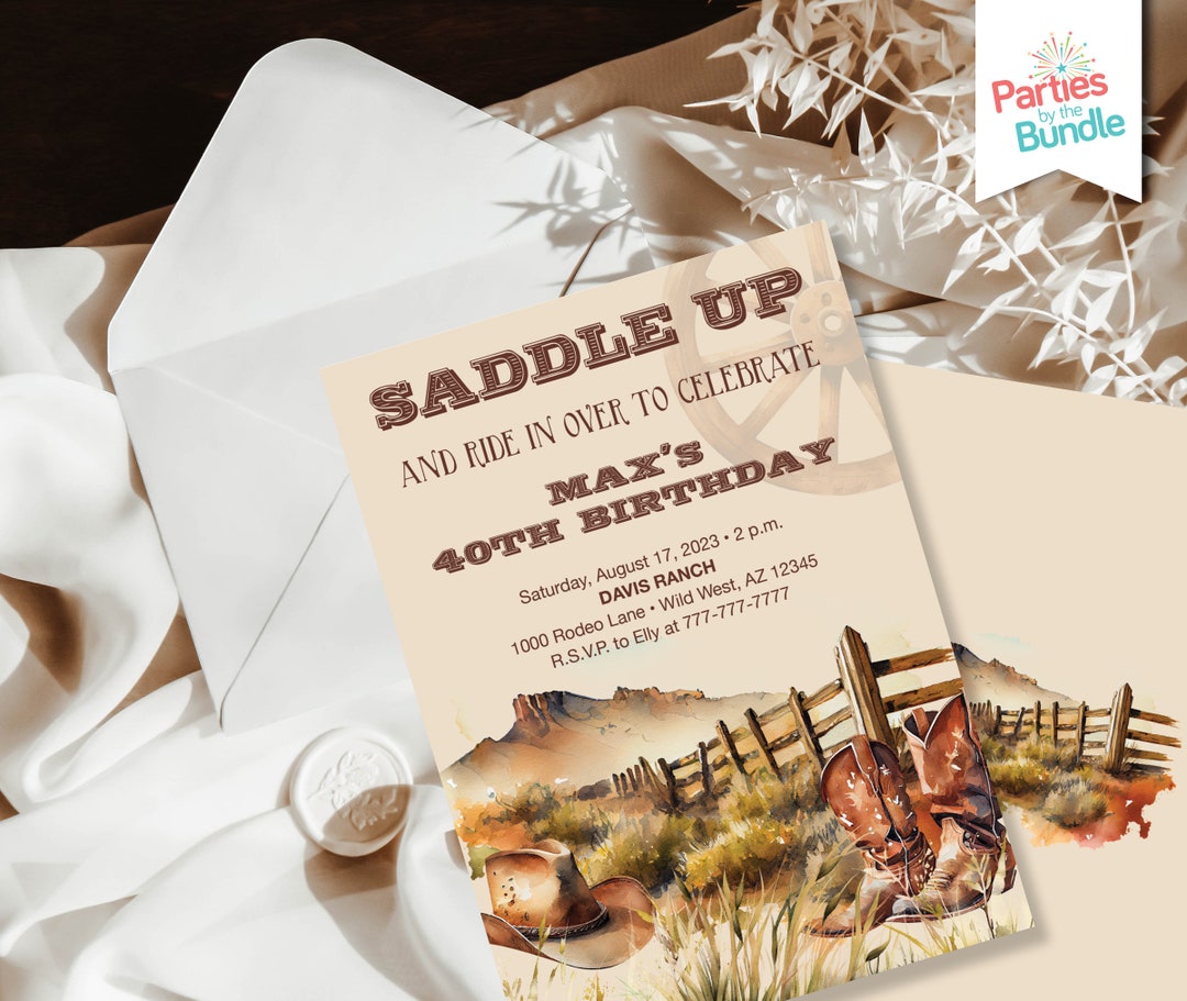 Country Western Invitation Cowboy Rodeo Birthday Invitation - Etsy