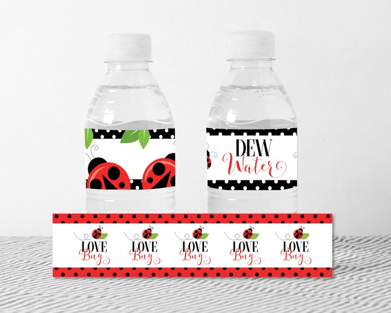 Ladybug Water Bottle Labels Ladybug Baby Shower Printables - Etsy